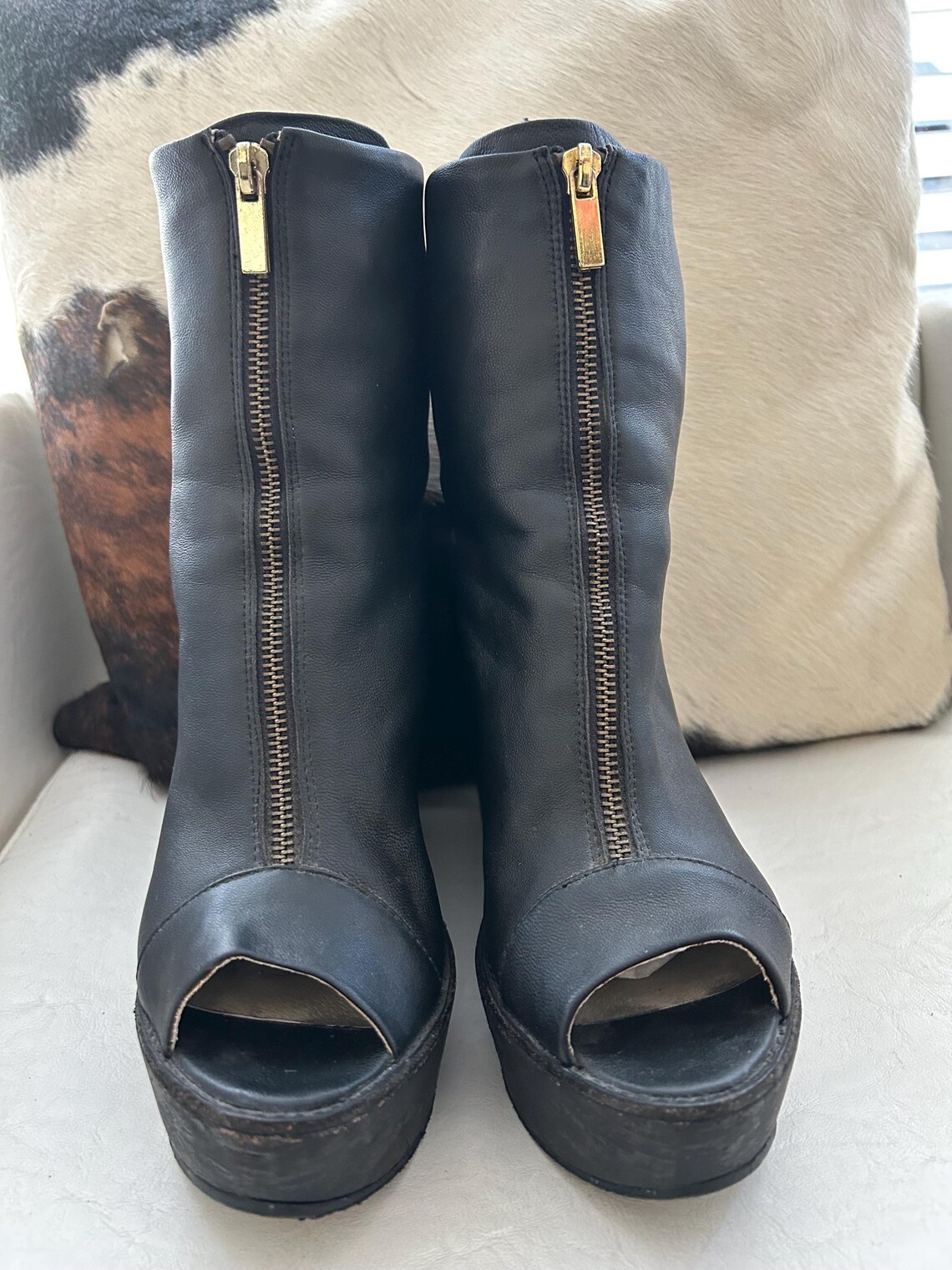 Beau Coops Zip up Leather Platform Boots - Etsy