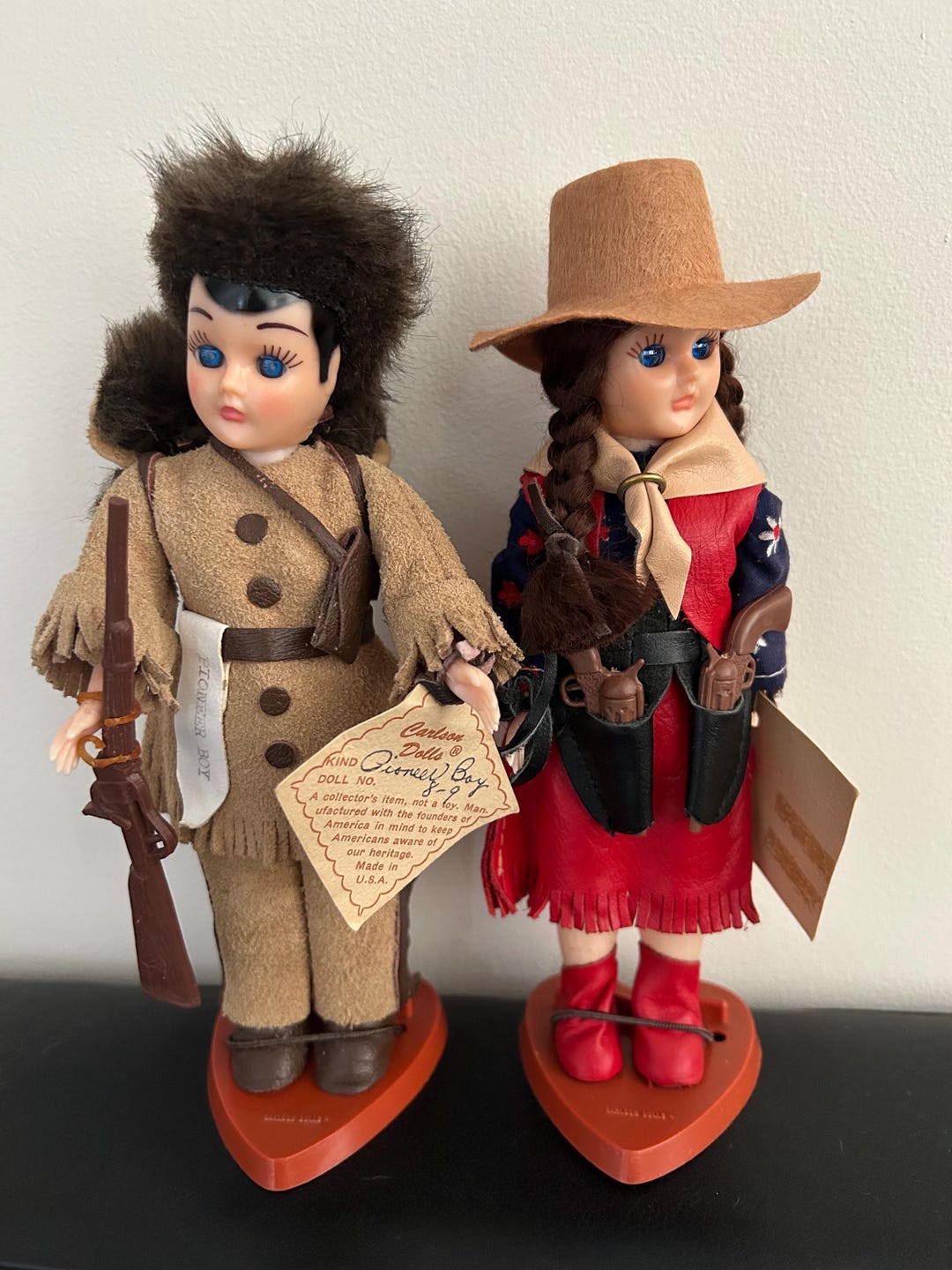 Carlson Collectors Cowgirl and Pioneer Boy Dolls - Etsy