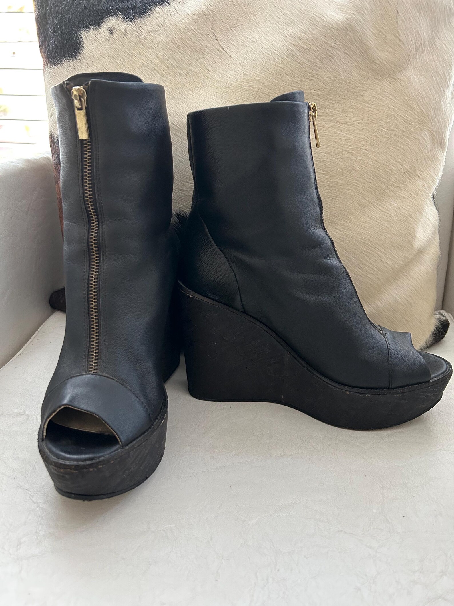 Beau Coops Zip up Leather Platform Boots - Etsy
