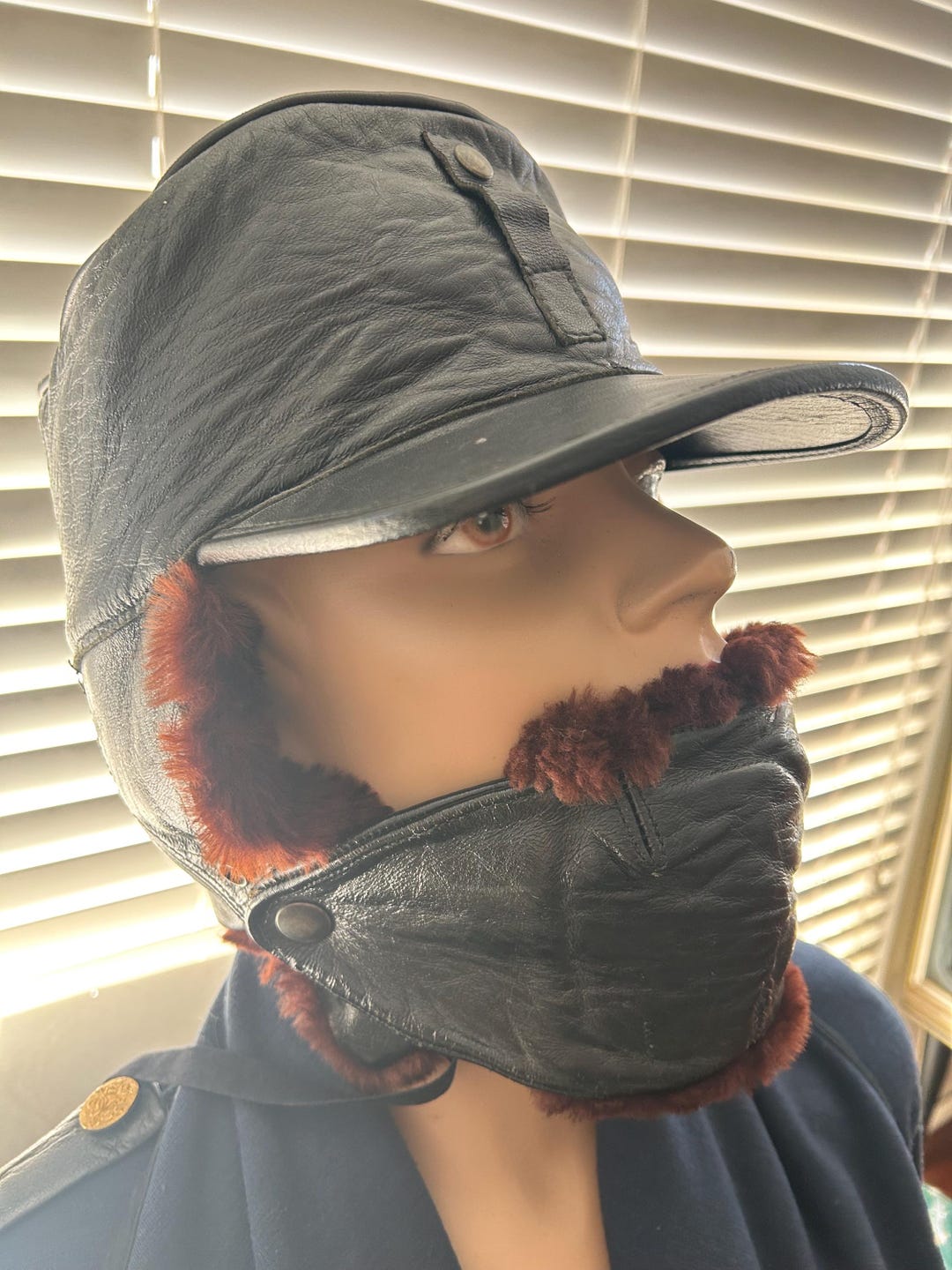 Leather Cap With Chin Strap - Etsy