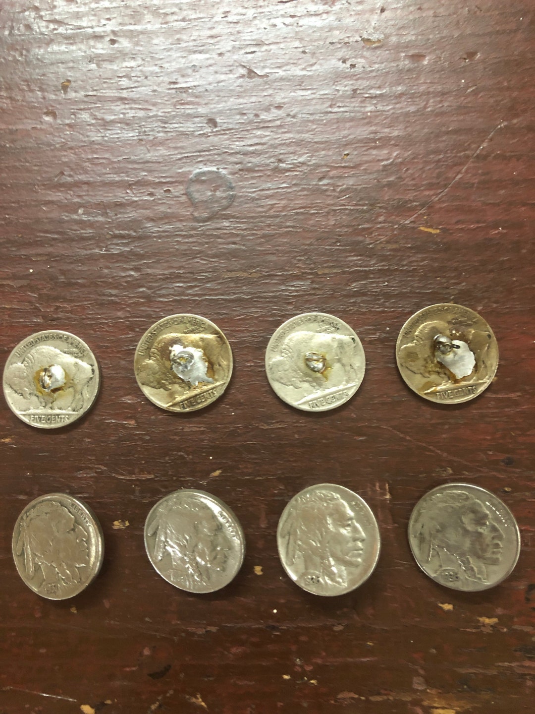Set of 8 Nickel Buffalo/ Indian Head Buttons VINTAGE - Etsy