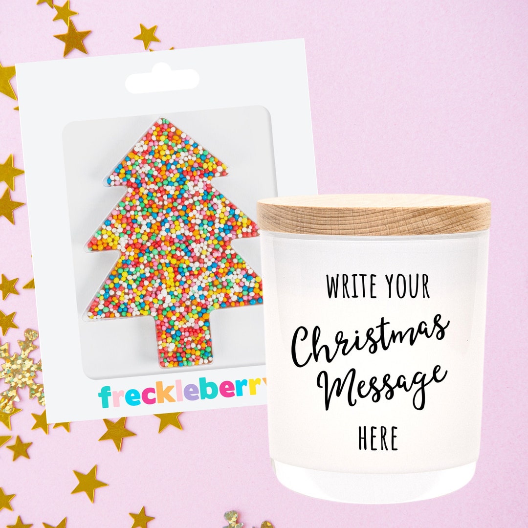 Christmas Design Your Own Candle Personalised MESSAGE Boxed Soy Candle ...
