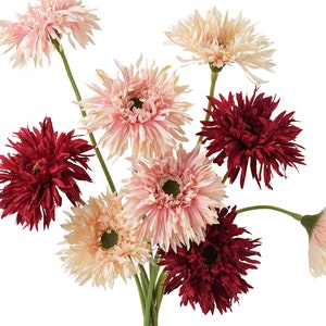 Faded Red Mix Spider Gerbera Daisies Silk Flowers Real Looking ...