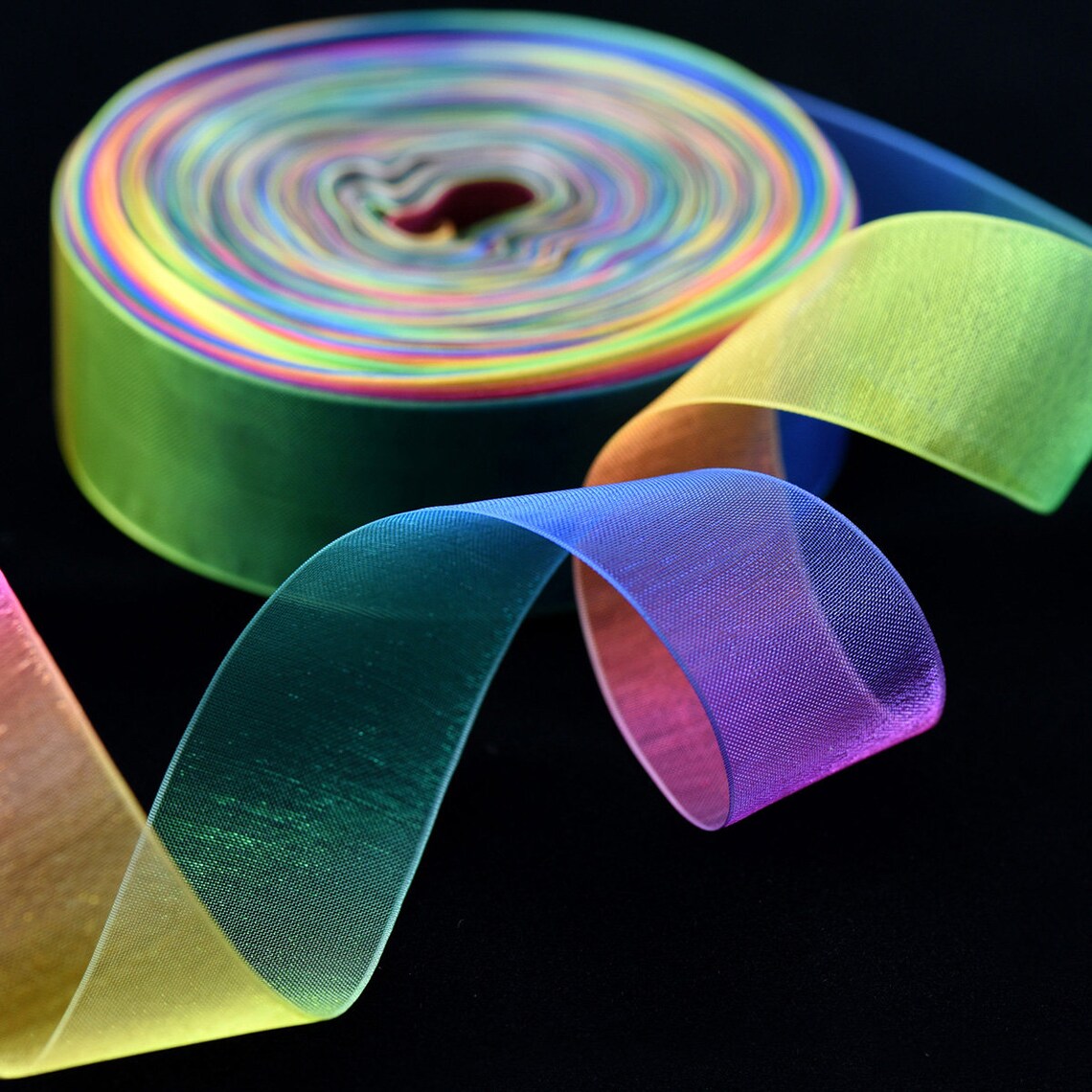 Rainbow Chiffon Polyester Ribbon for Crafts DIY Gift Wrap - Etsy