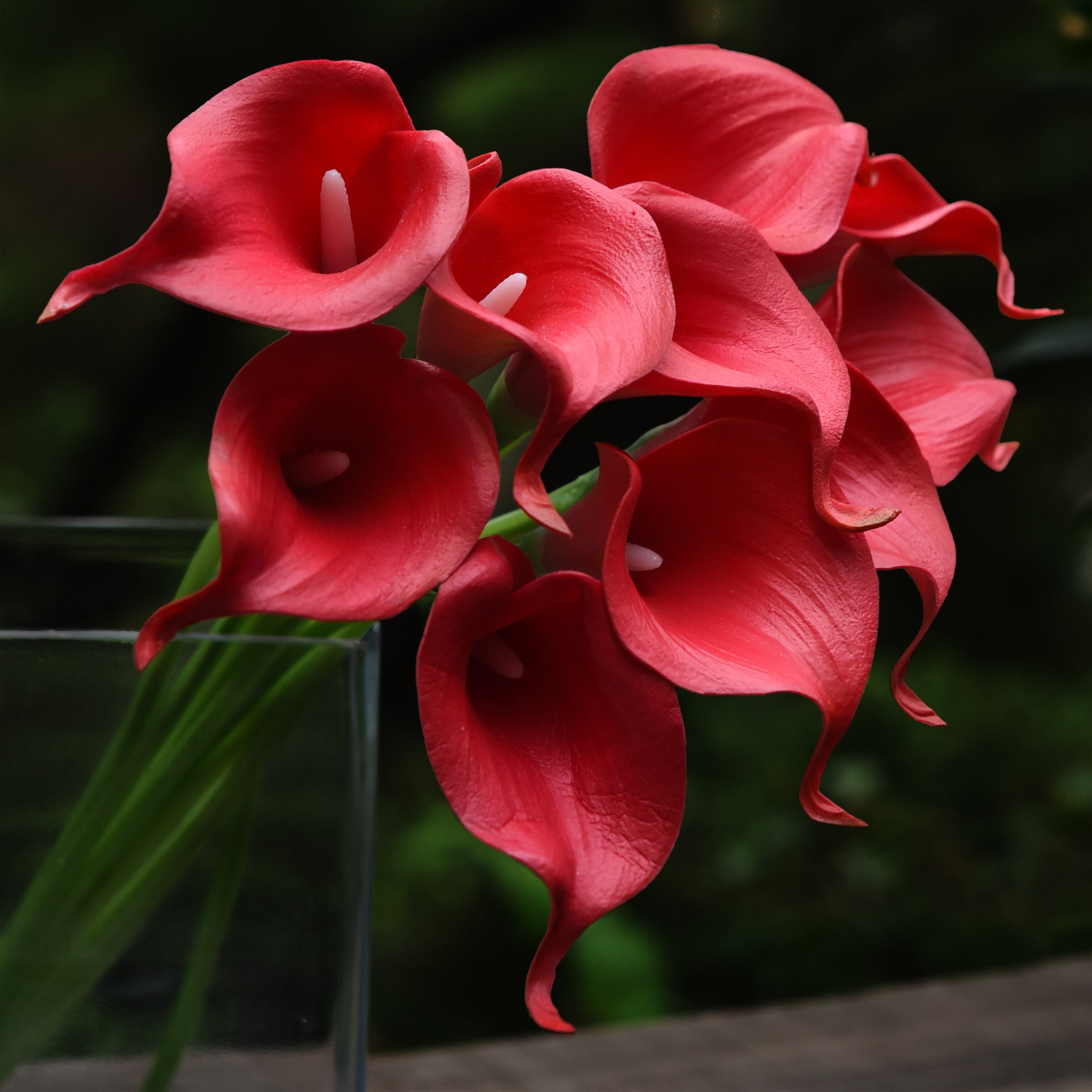 Fiveseasonstuff 10 Stems Real Touch red Calla Lilies - Etsy