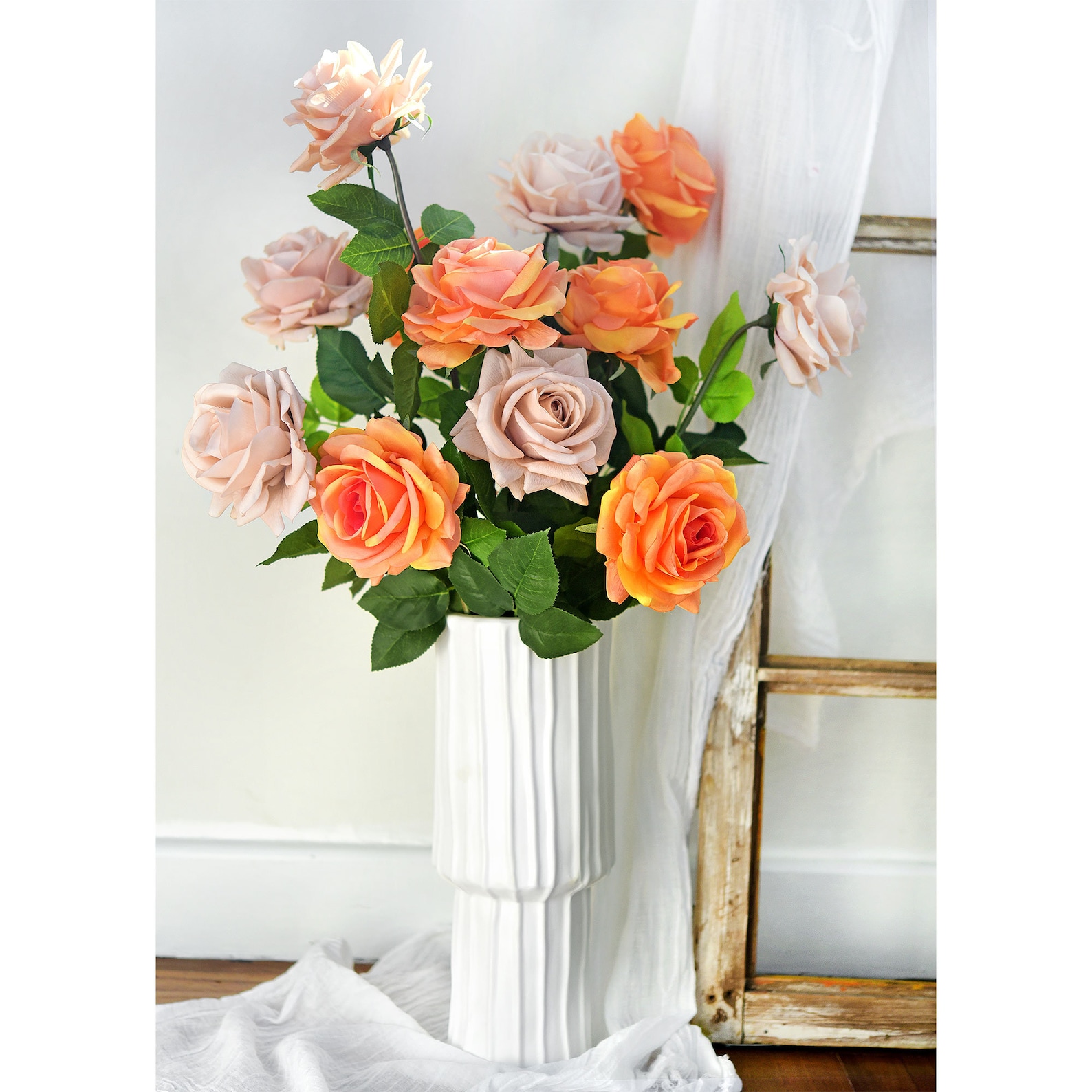 6 Long Stems Chocolate Pink Real Touch Garden Roses Large Blooms - Etsy