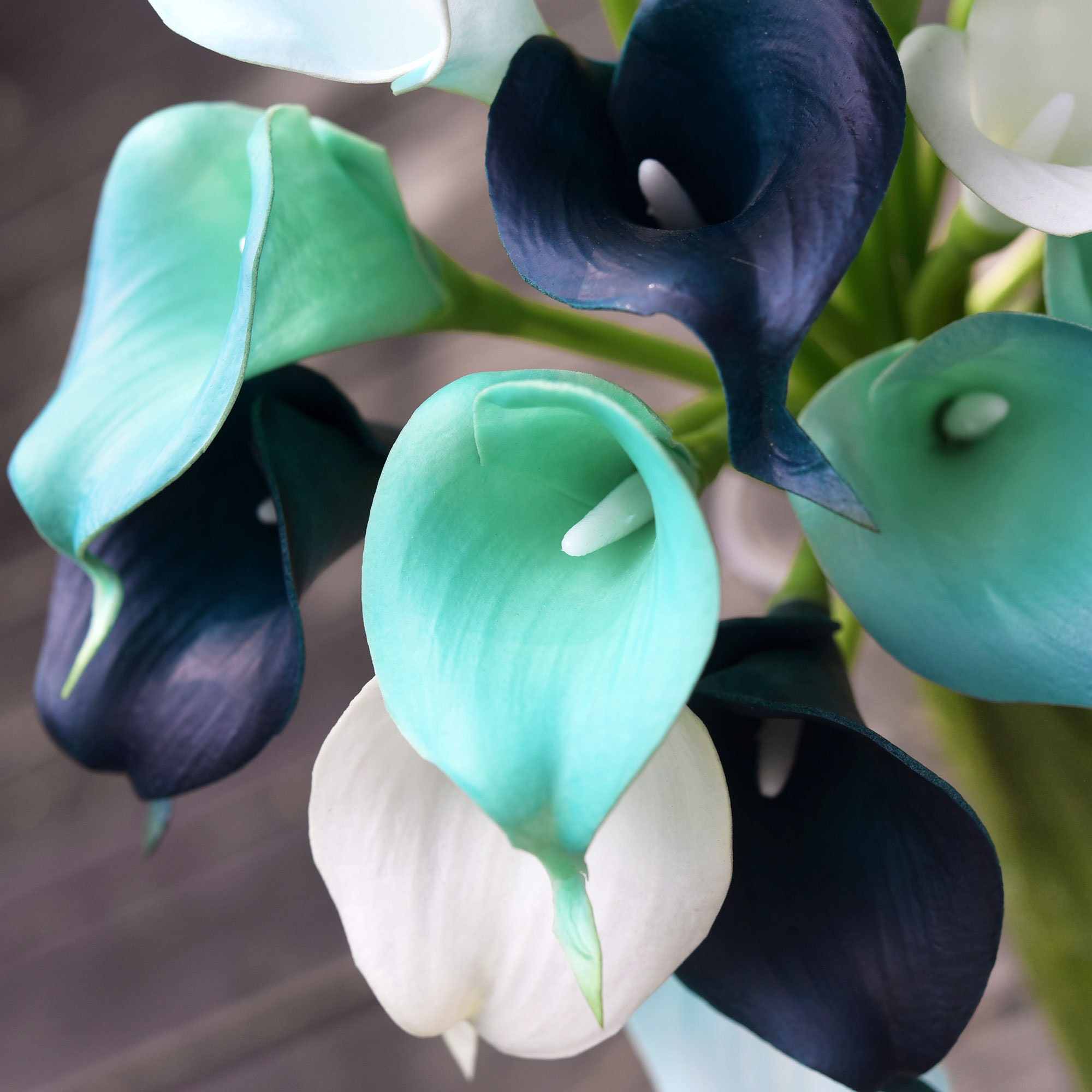Fiveseasonstuff 15 Stems Real Touch posh Blue Mix Calla - Etsy