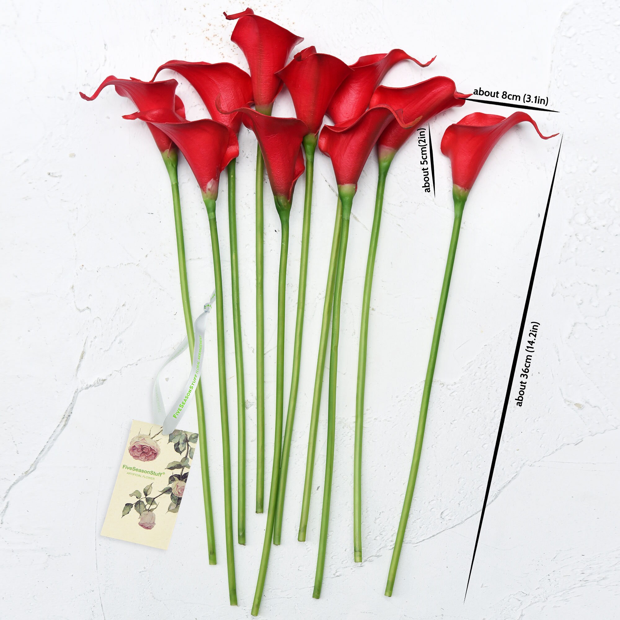 Red Real Touch Calla Lilies, Handmade Bouquet, Home Decor (10 Stems) - Etsy