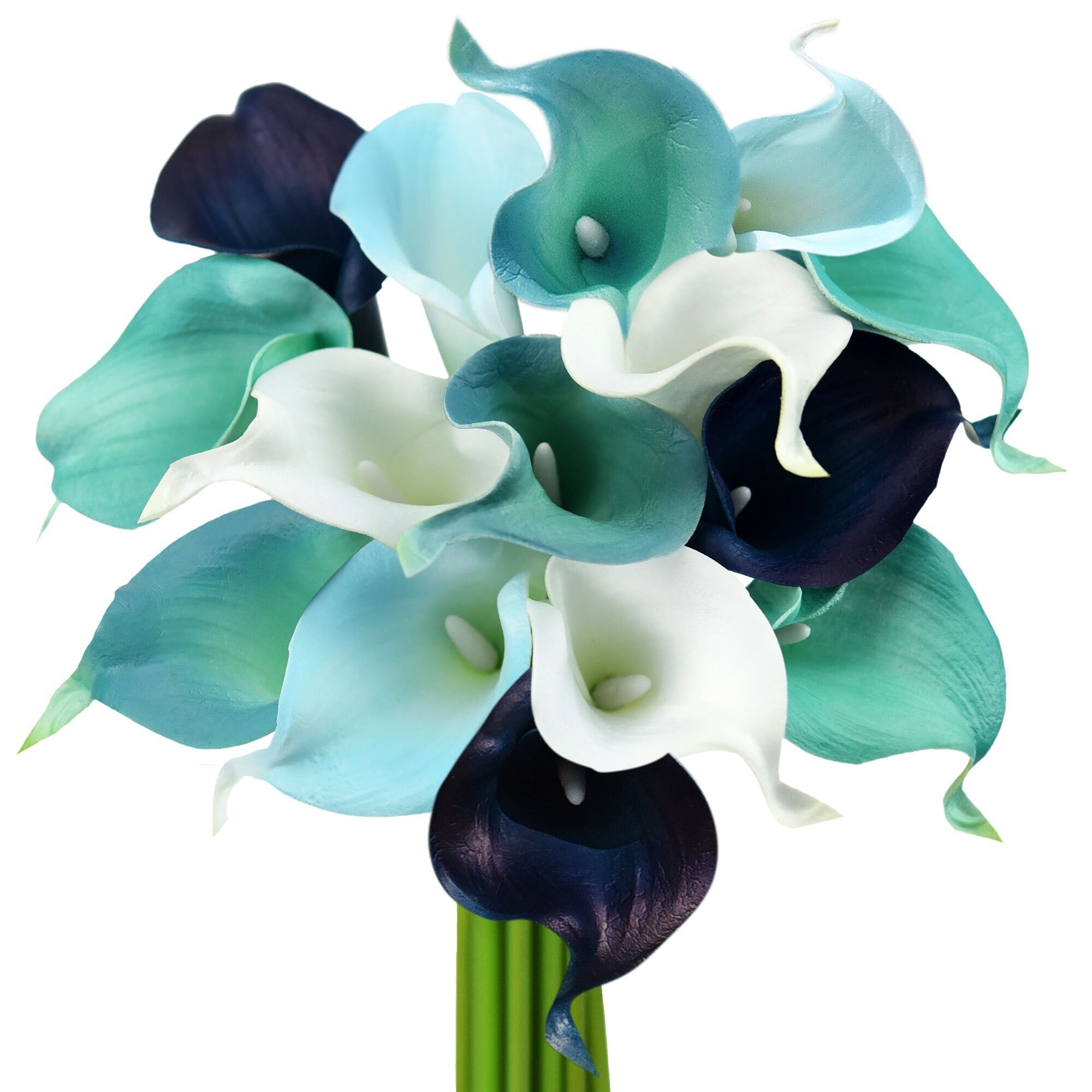 Fiveseasonstuff 15 Stems Real Touch posh Blue Mix Calla - Etsy