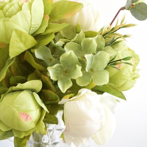Vintage Peonies in Cream, Beige, and Moss Green – Silk Artificial ...