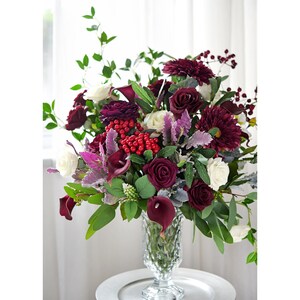 Cranberry Red Real Touch Roses Silk Artificial Flowers ‘petals Feel and ...