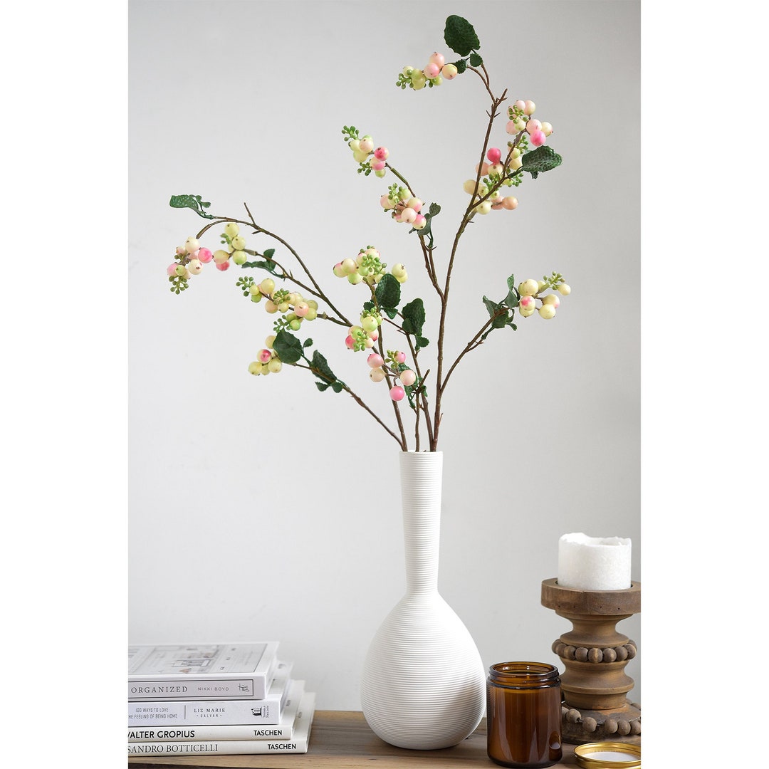 Artificial Holly Berry Stems: Pastel Pink, Green & White, Set of 2 - Etsy