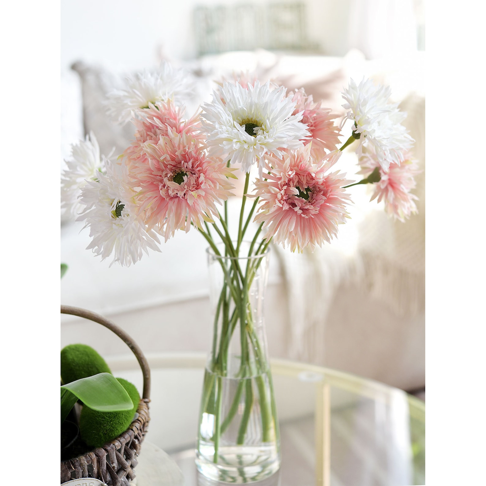 Rose Fog Spider Gerbera Daisies Silk Flowers Real Looking Artificial ...