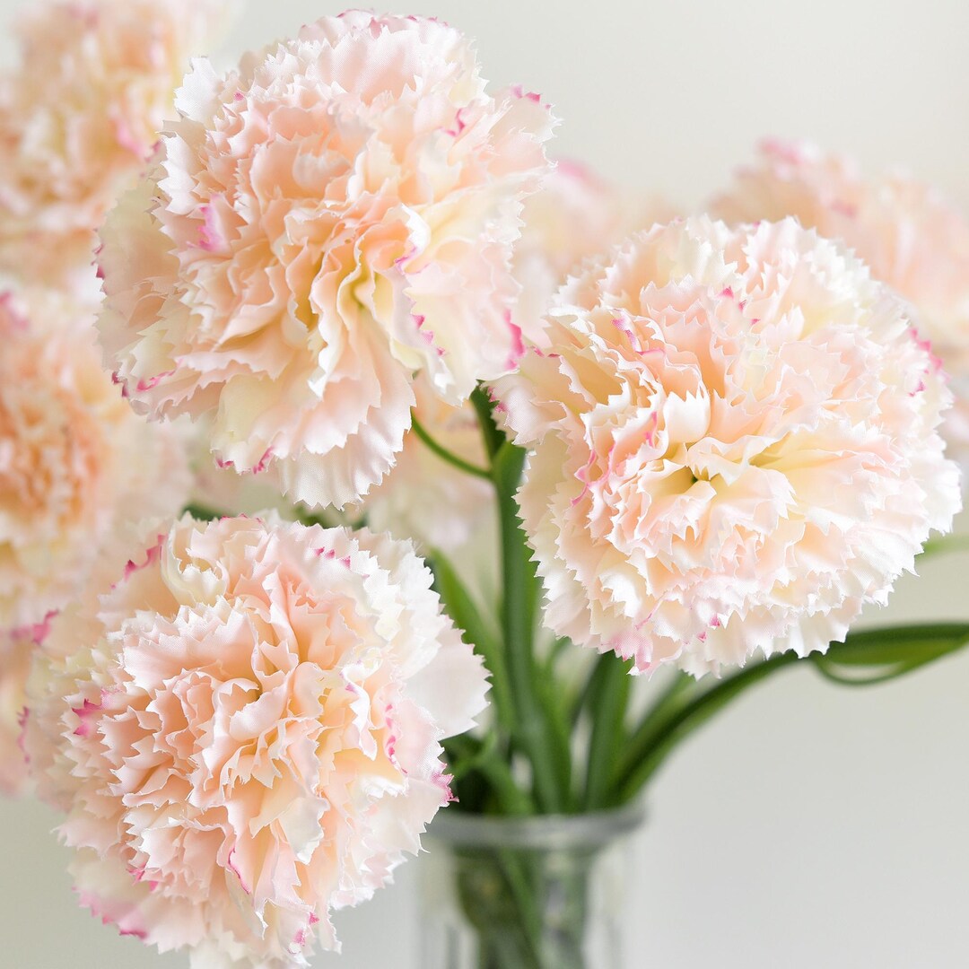 Blush Pink Faux Carnation Flower – Realistic Silk Floral Arrangement - Etsy