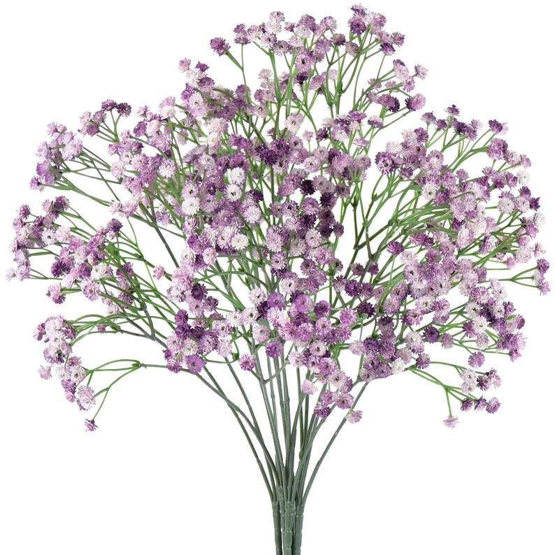 Fiveseasonstuff 6 Stems Purple Babys Breath Artificial - Etsy