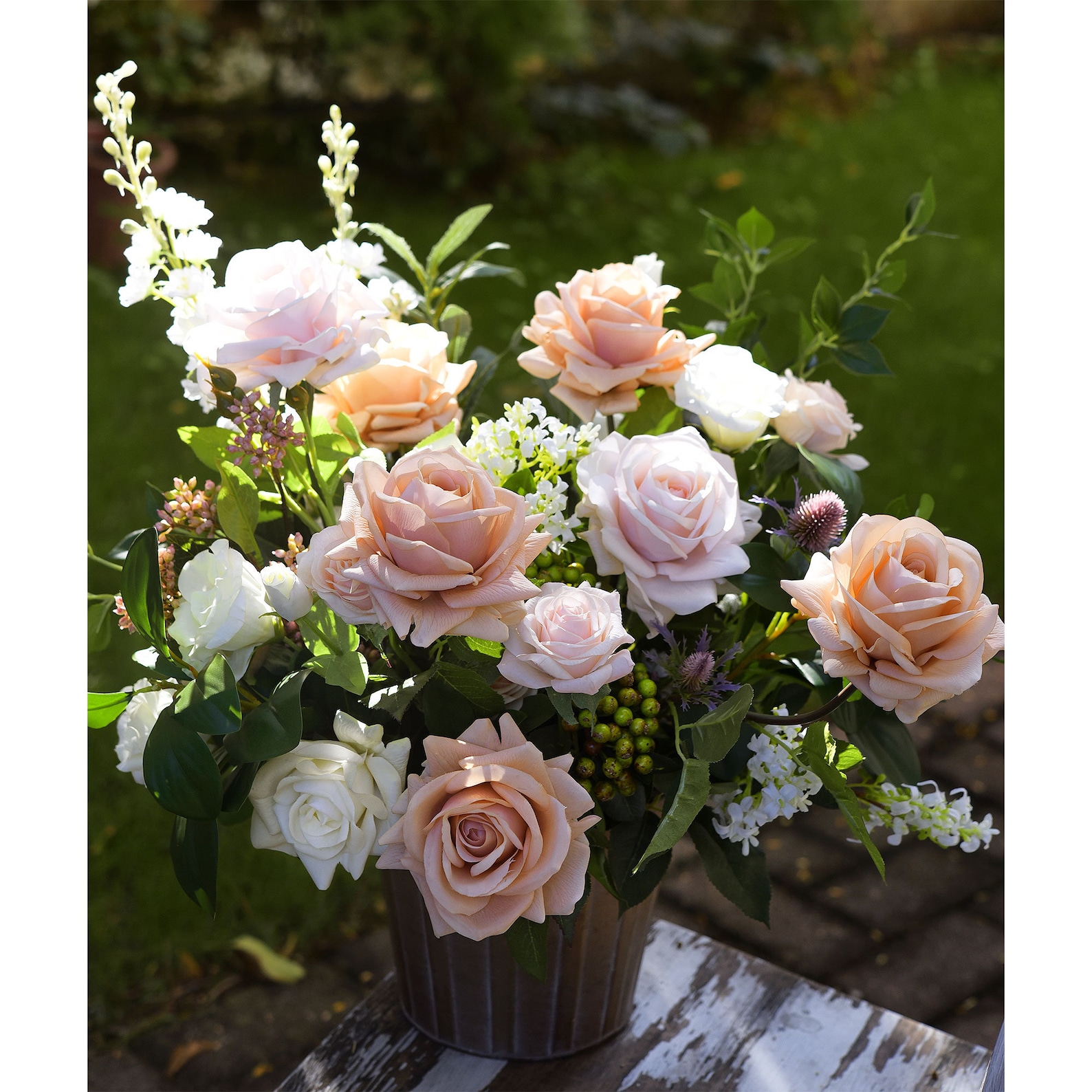 6 Long Stems Chocolate Pink Real Touch Garden Roses Large Blooms - Etsy