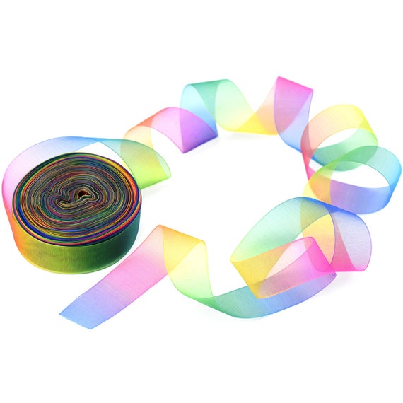 Rainbow Chiffon Polyester Ribbon for Crafts DIY Gift Wrap - Etsy