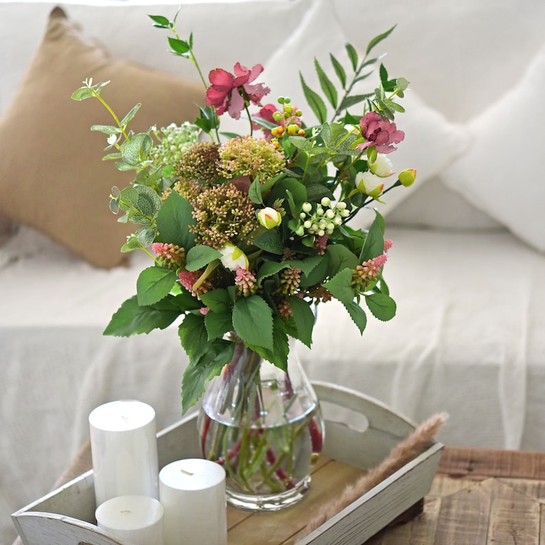 Viburnum little Bit Pink Long Stem Artificial Silk Flowers - Etsy