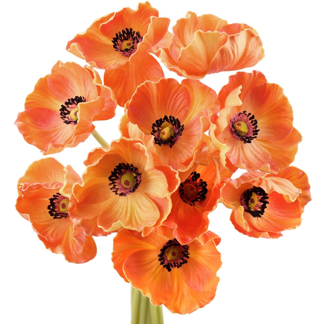 Fiveseasonstuff Real Touch Artificial Poppy Flowers Home Decoration ...