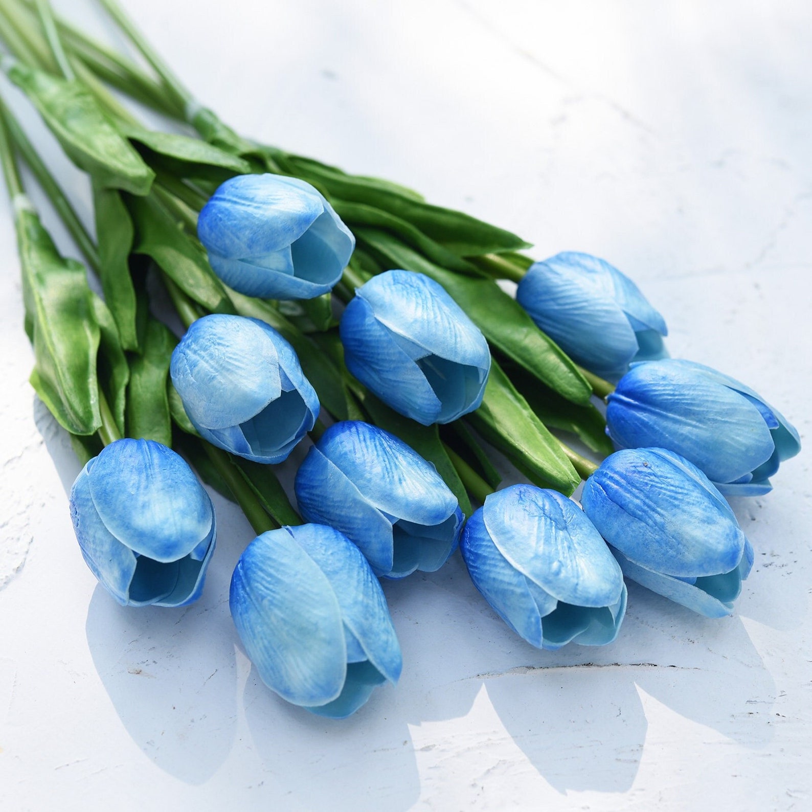 Fiveseasonstuff 10 Stems of blue Real Touch Tulip Artificial | Etsy