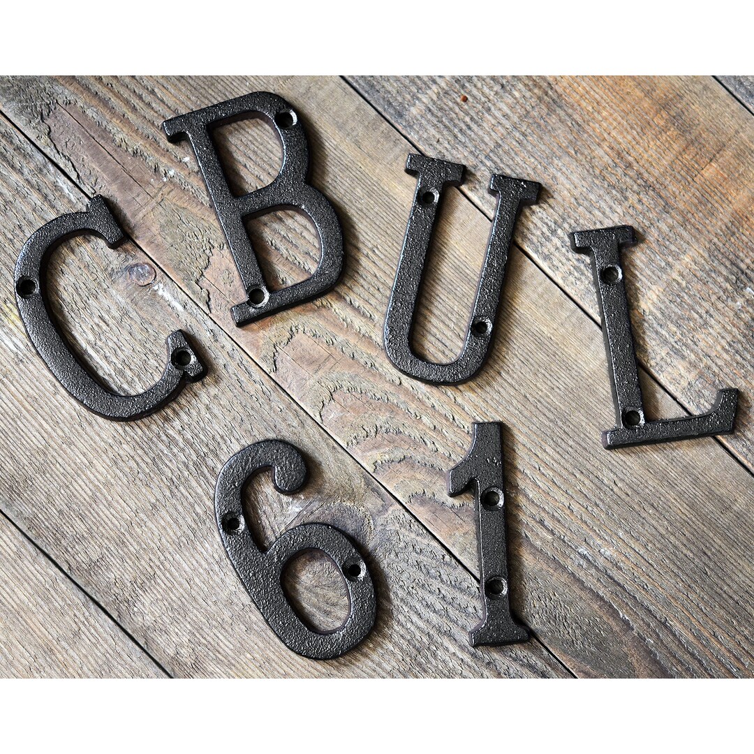Fiveseasonstuff Vintage Decorative Cast Iron Letters With Mounting ...