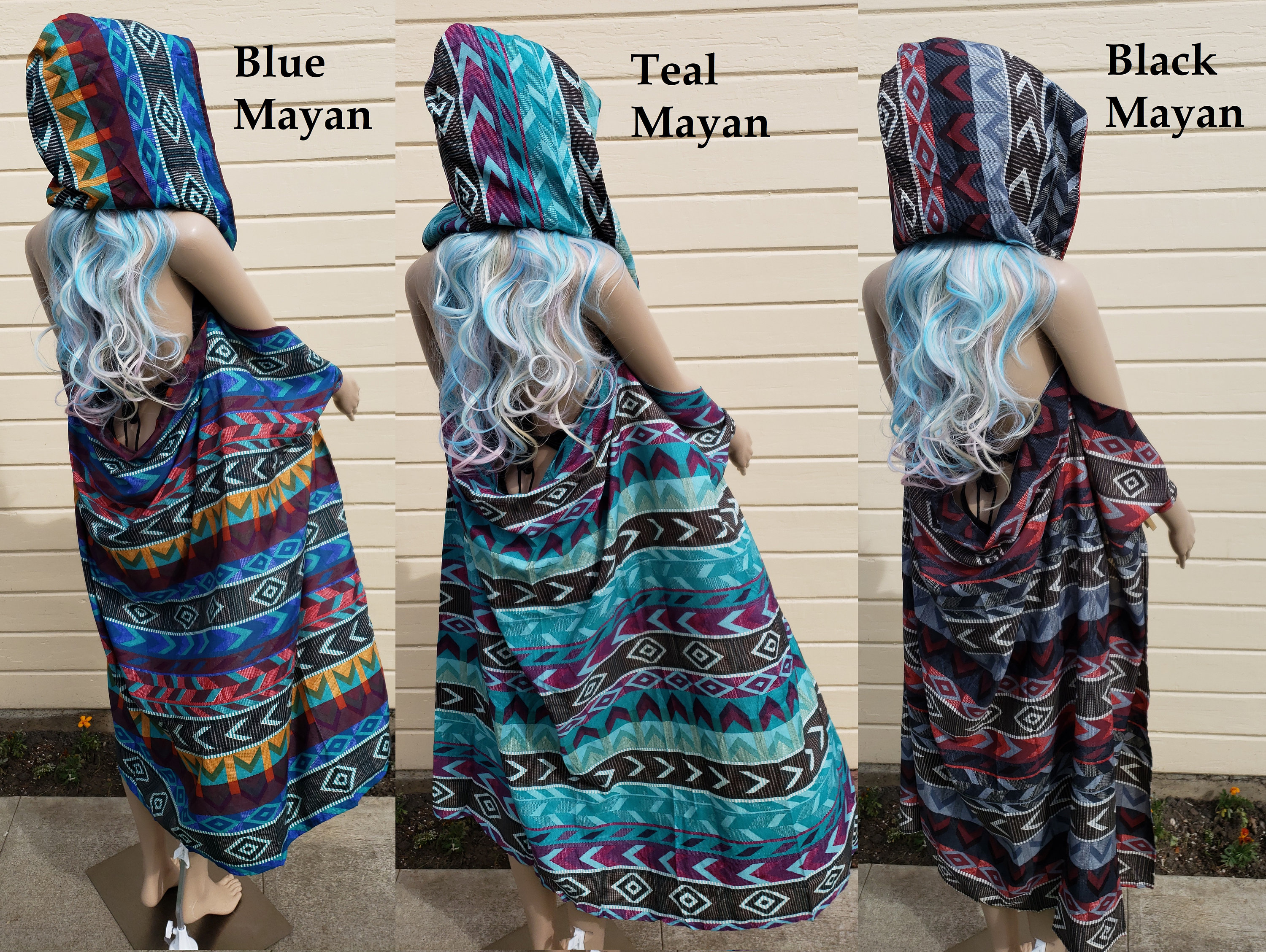 Hooded Cape Sarong Mayan Series Kimono Hood Throw Over | Etsy