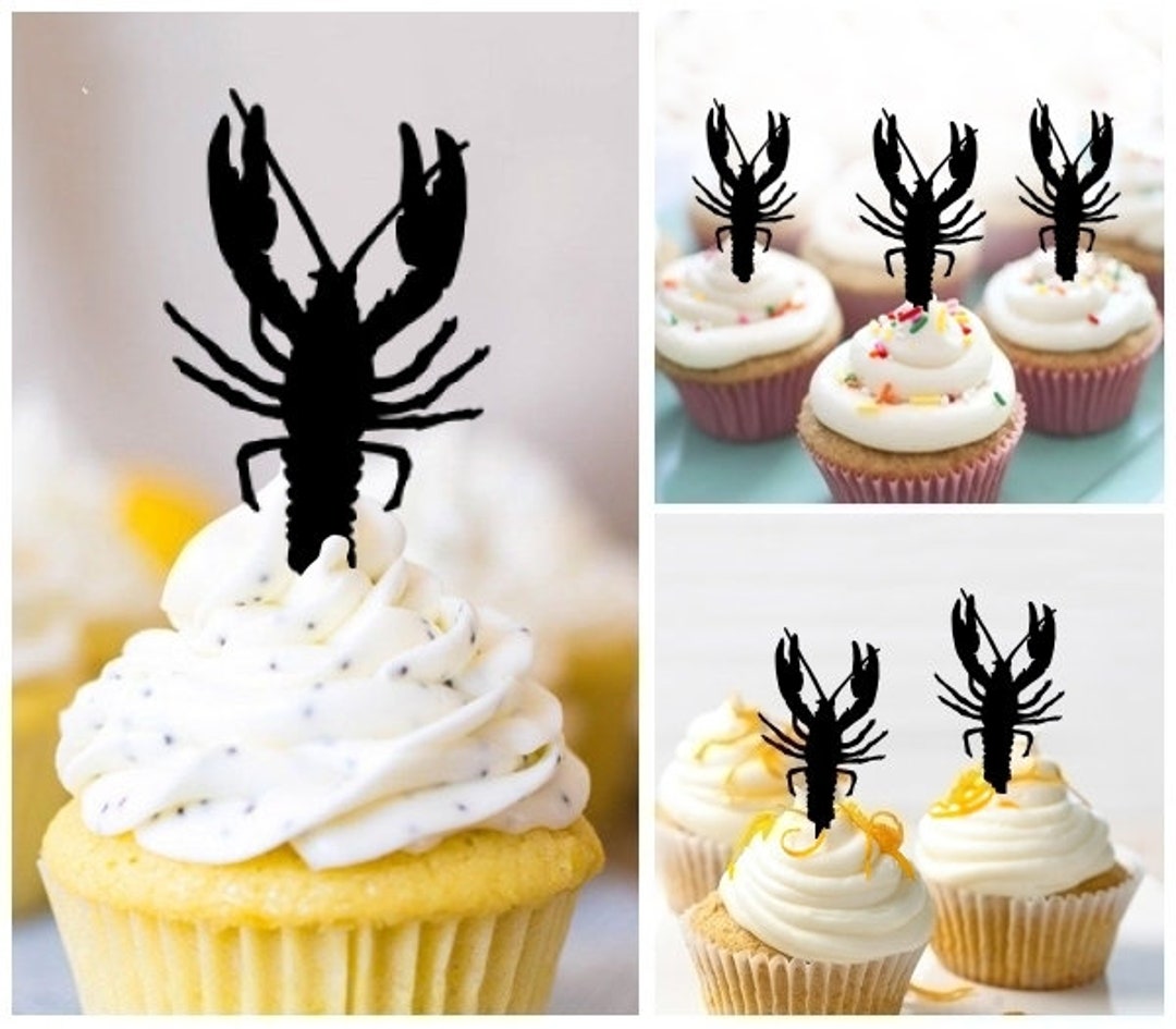 Crawfish Party Wedding Birthday Acrylic Cupcake Toppers Decor 10 Pcs - Etsy