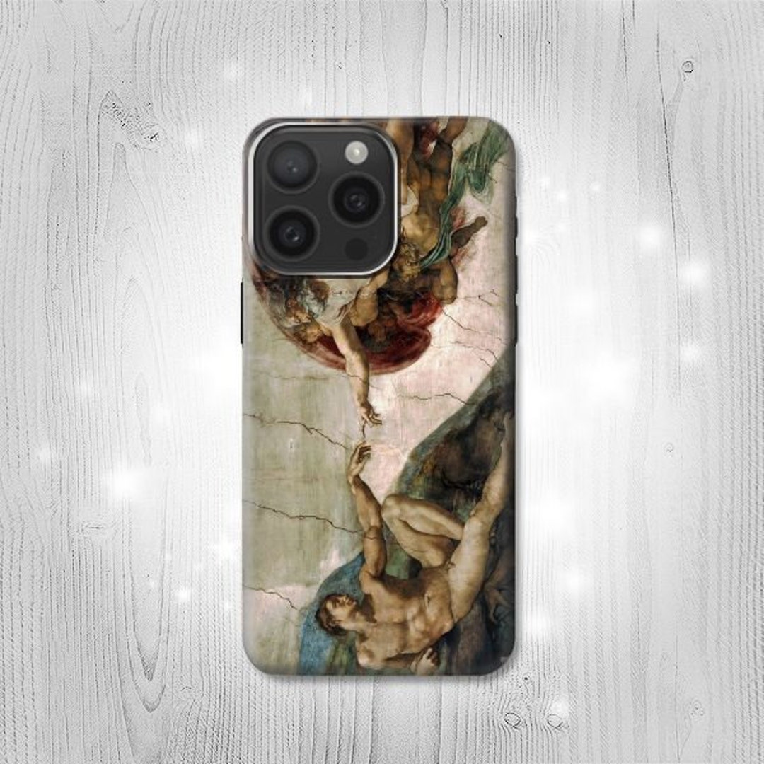 The Creation of Adam Michelangelo Hard & Leather Flip Case iPhone 17 ...