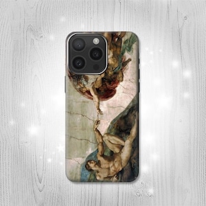 The Creation of Adam Michelangelo Hard & Leather Flip Case iPhone 17 ...