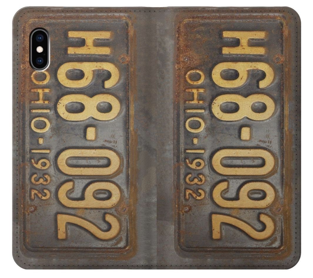 Vintage Car License Plate Hard & Leather Flip Case Iphone 13 | Etsy