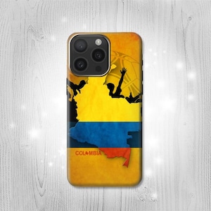 Colombia Football Soccer Map Flag Hard & Leather Flip Case iPhone 17 ...
