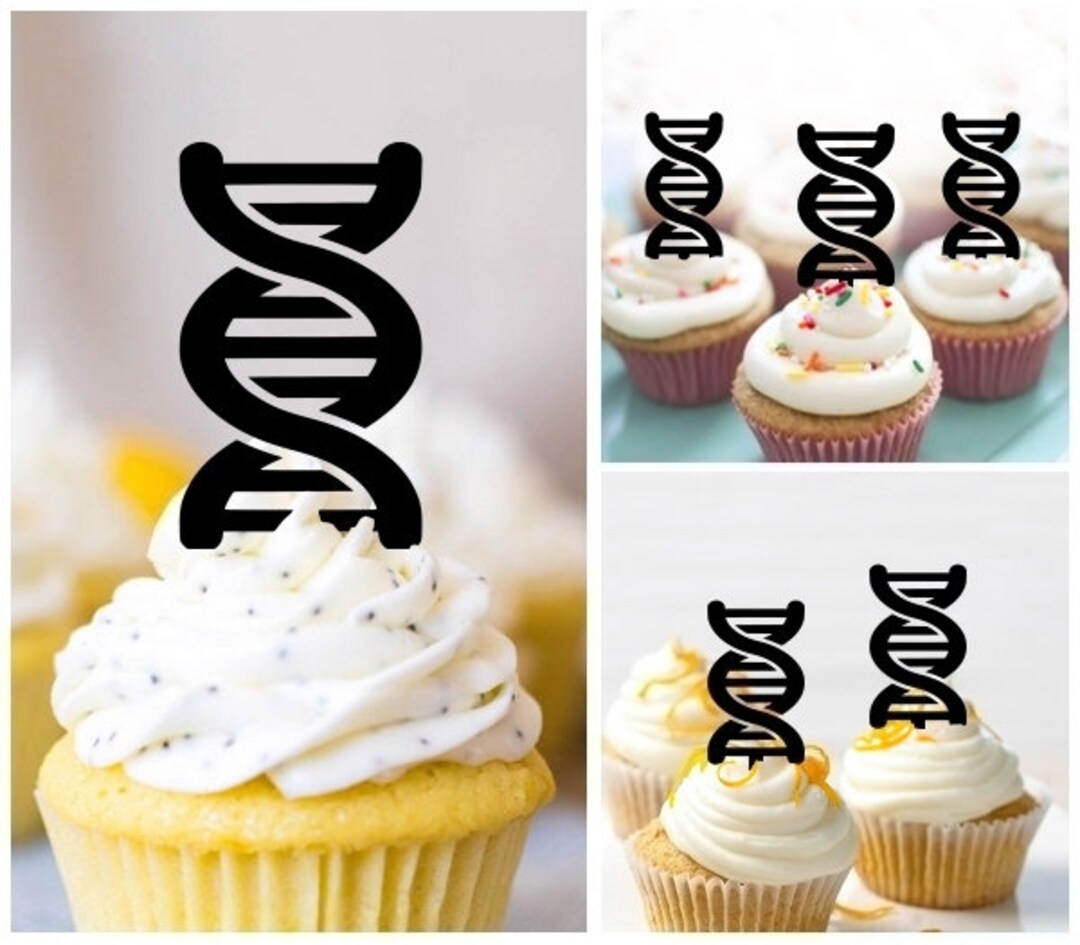 Dna Double Helix Party Wedding Birthday Acrylic Cupcake Toppers Decor ...