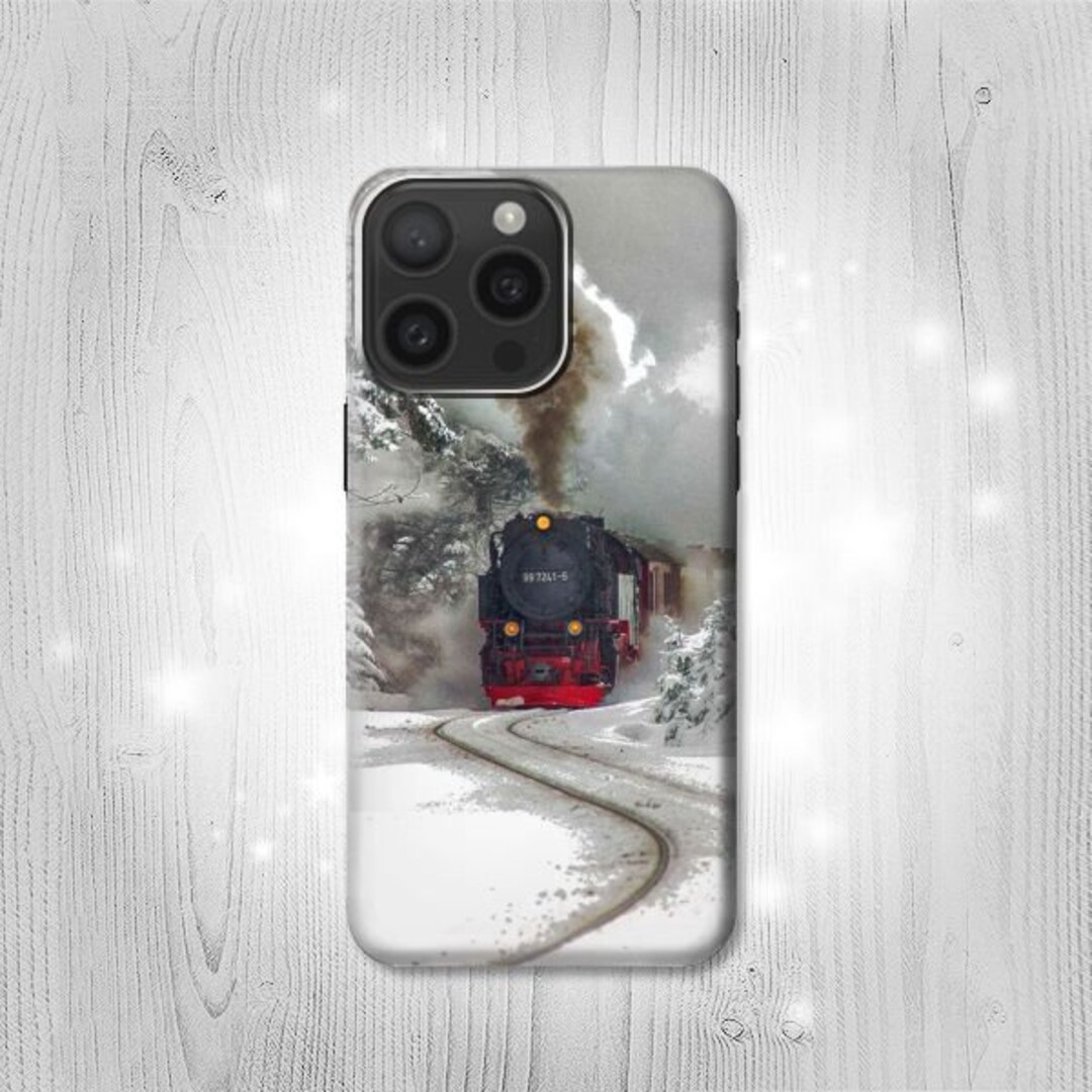 Steam Train Hard & Leather Flip Case iPhone 17 Pro Max Air Samsung ...