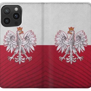 Poland Football Euro Flag Hard & Leather Flip Case iPhone 17 Pro Max ...