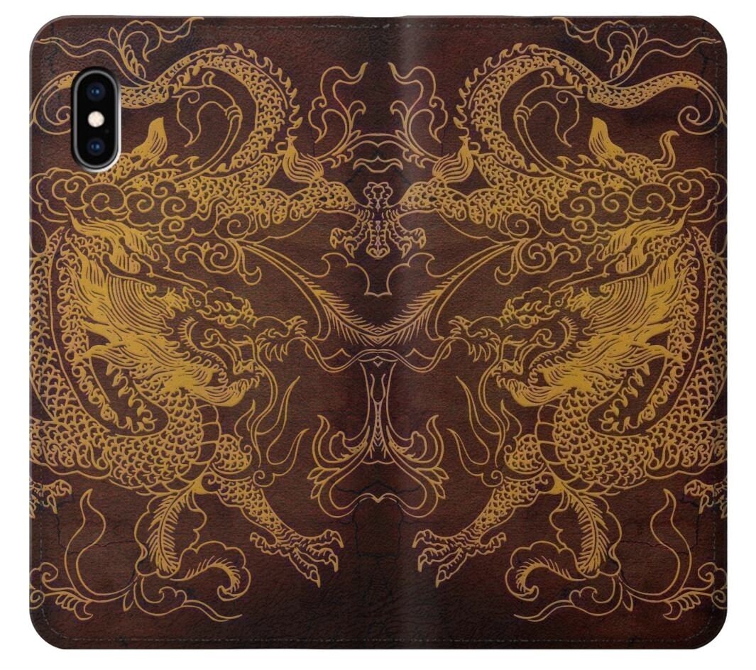 Chinese Dragon Hard & Leather Flip Case iPhone 11 12 Pro Max | Etsy