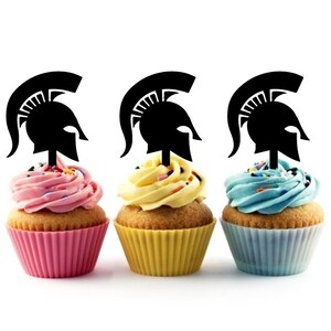 Roman Spartan Sparta Helmet Party Wedding Birthday Acrylic Cupcake ...
