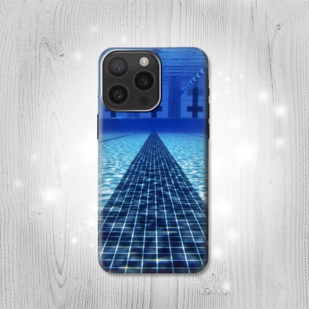 Swimming Pool Hard & Leather Flip Case iPhone 16 Pro Max Plus Samsung ...