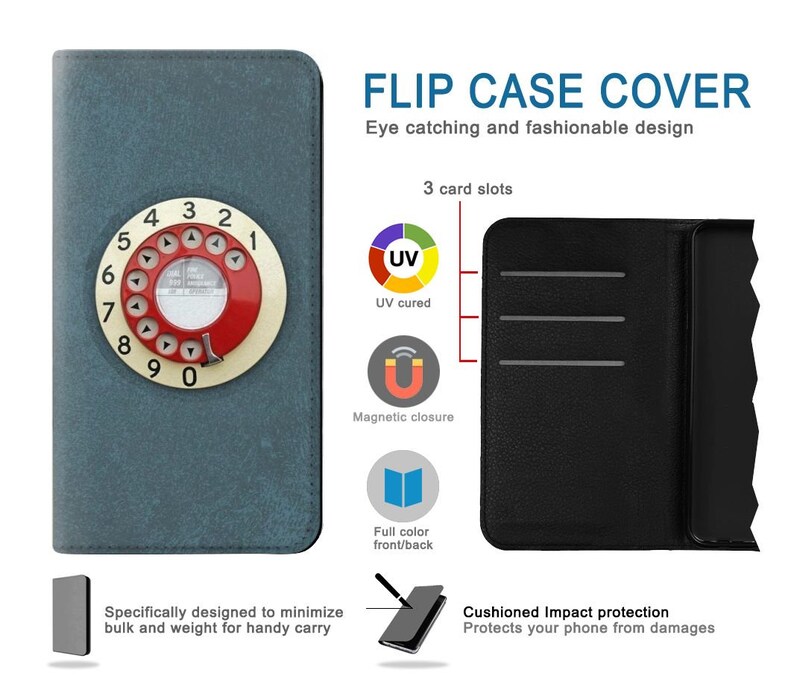 Rotary Dial Telephone Hard & Leather Flip Case iPhone 11 12 | Etsy