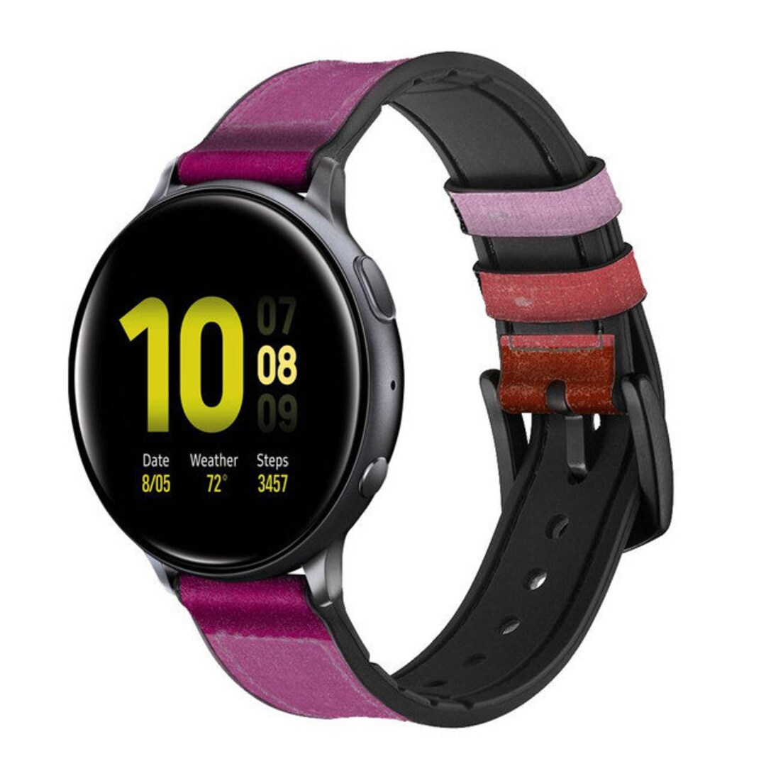 LGBT Lesbian Flag Leather & Silicone Smart Watch Band Strap for Samsung ...