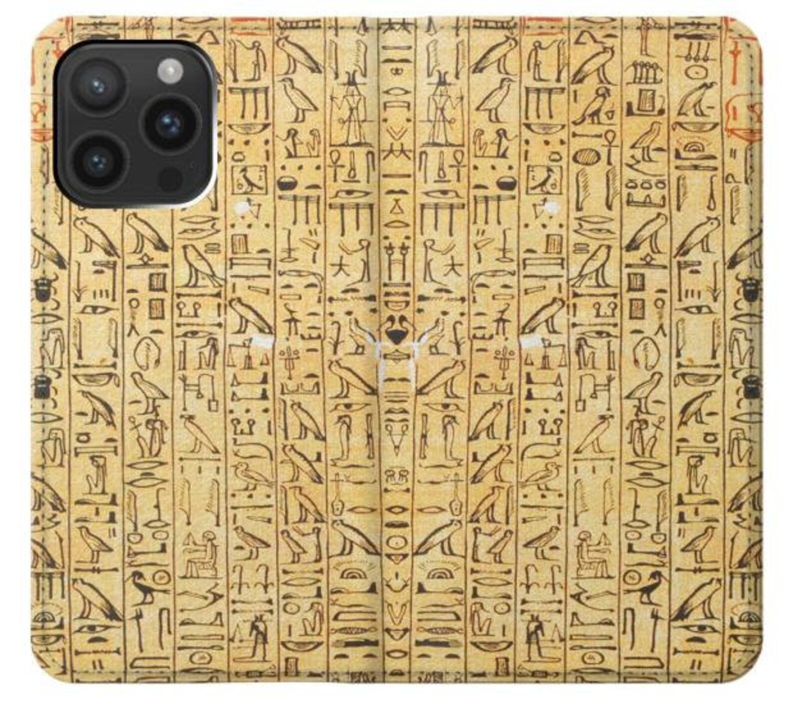 Egyptian Coffin Texts Hard & Leather Flip Case iPhone 17 Pro Max Air ...