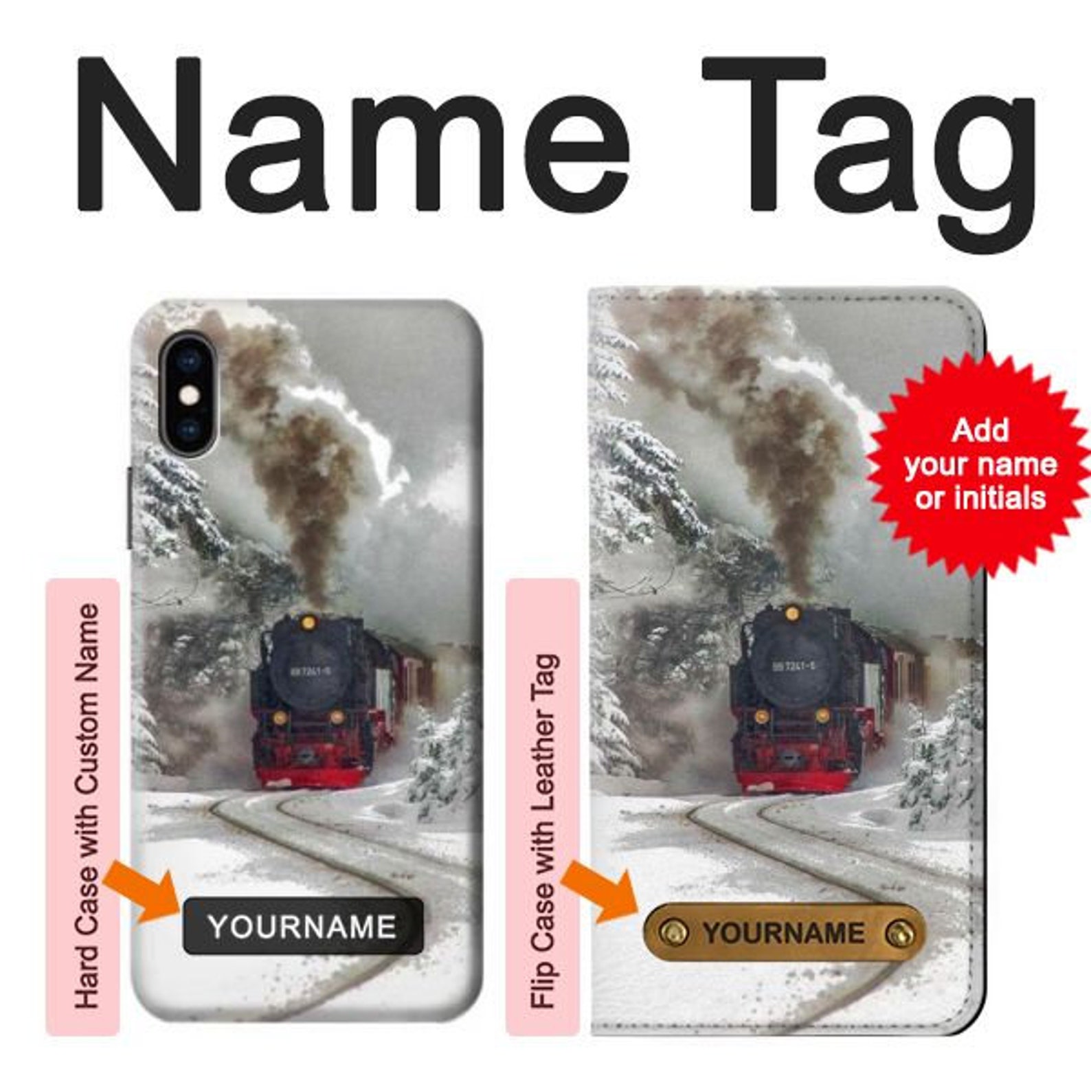 Steam Train Hard & Leather Flip Case iPhone 12 Pro Max Samsung | Etsy