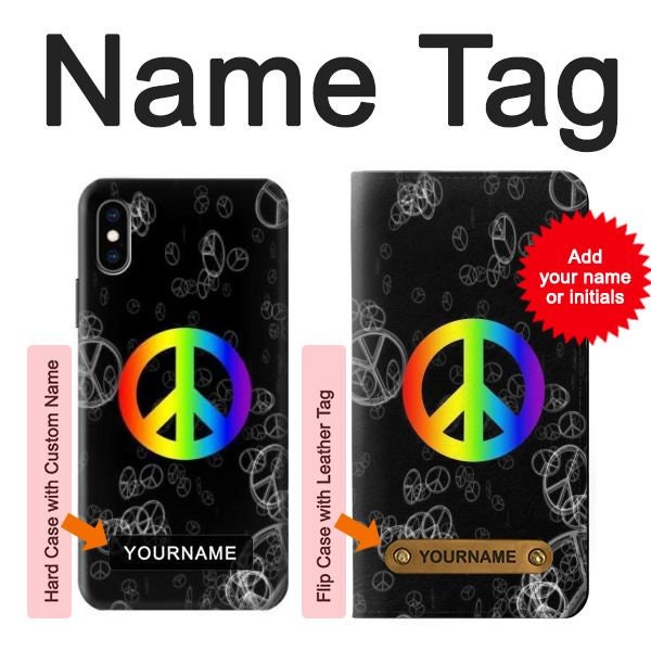 Peace Sign Hard & Leather Flip Case iPhone 11 12 Pro Max | Etsy