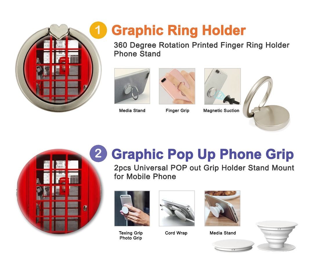 Classic British Telephone Box Hard & Leather Flip Case Huawei Motorola ...