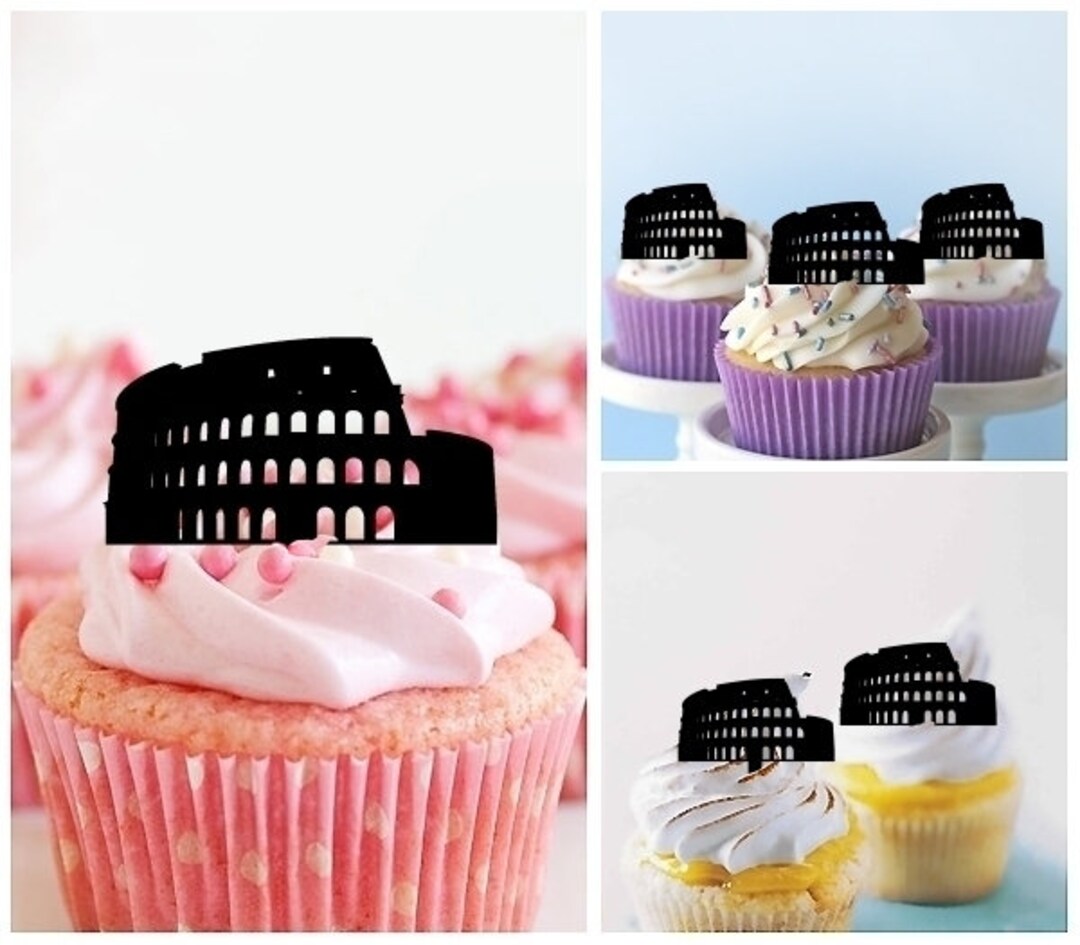 Roman Colosseum Gladiator Party Wedding Birthday Acrylic Cupcake ...