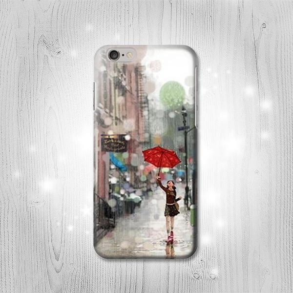 Girl in The Rain Rainy Day Hard & Leather Flip Case iPhone 11 | Etsy