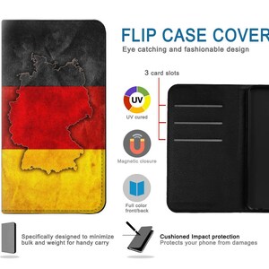 Germany Flag Map Hard & Leather Flip Case iPhone 17 Pro Max Air Samsung ...
