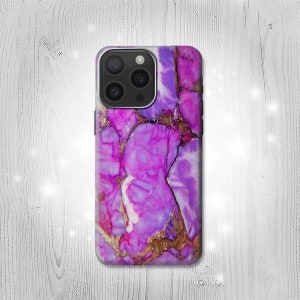 Purple Turquoise Stone Hard & Leather Flip Case iPhone 17 Pro Max Air ...