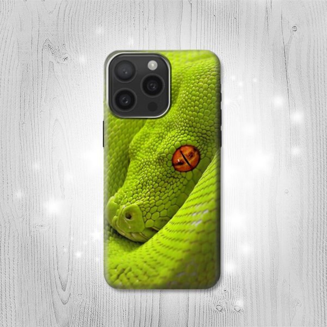 Green Snake Hard & Leather Flip Case iPhone 16 Pro Max Plus Samsung ...