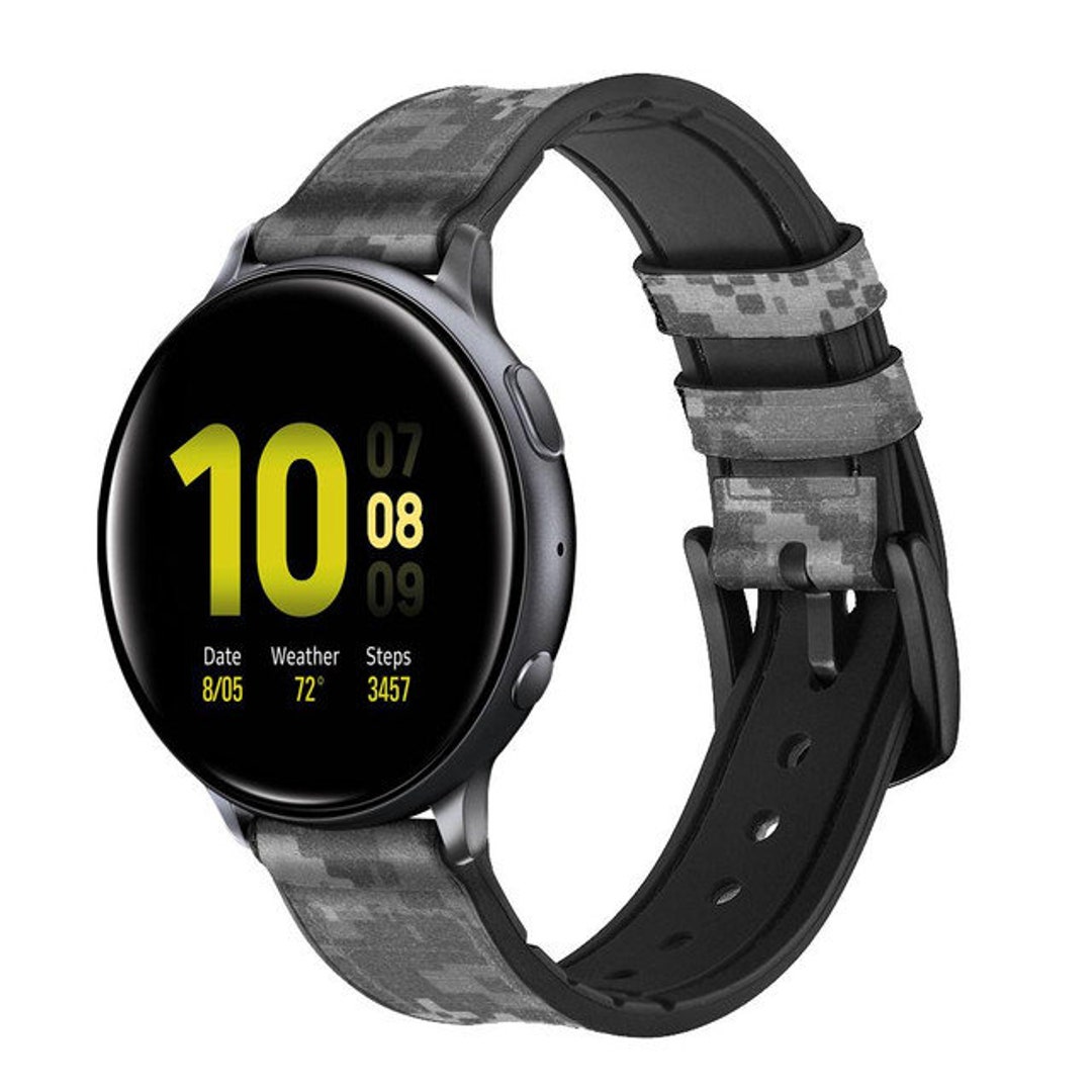 Army White Digital Camo Leather & Silicone Smart Watch Band Strap for ...
