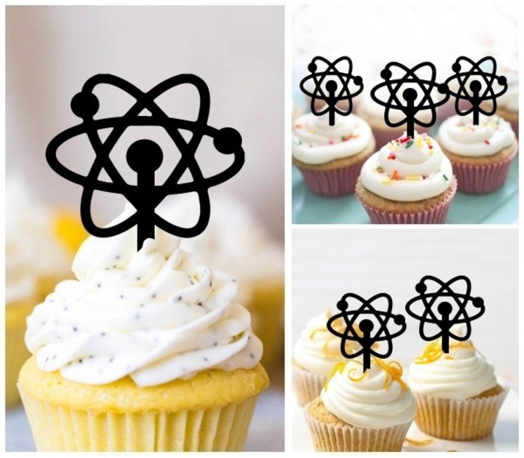 Atom Science Electron Physics Party Wedding Birthday Acrylic Cupcake ...